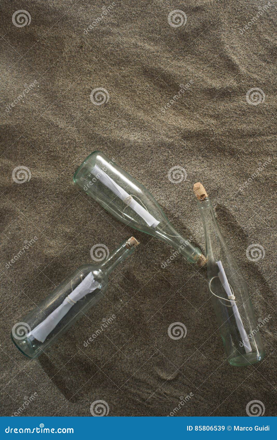 Message in a Bottle at the Beach Stock Image - Image of communication ...
