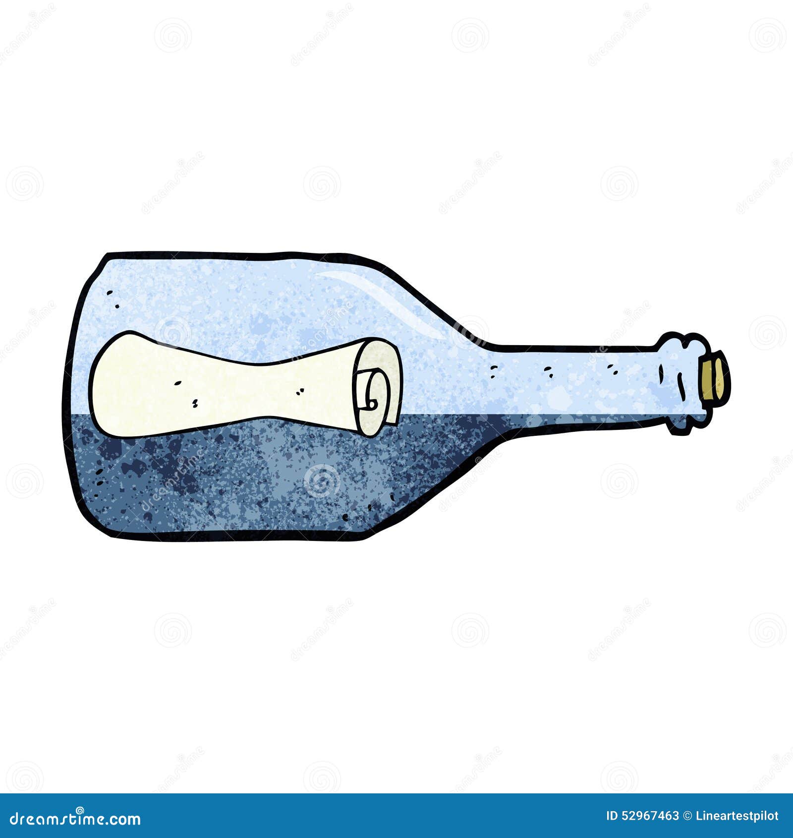 Message in a Bottle Cartoon Stock Illustration - Illustration of ...