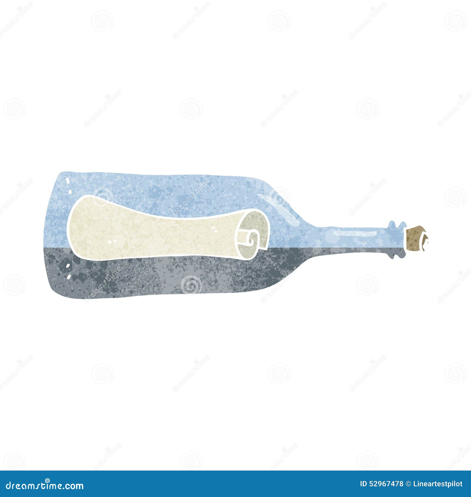 Message in a Bottle Cartoon Stock Illustration - Illustration of ...