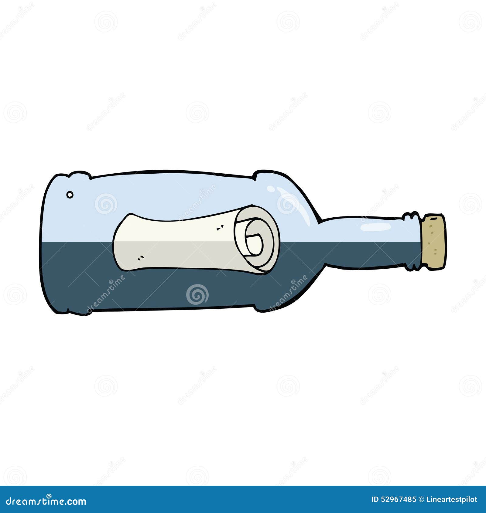 Message in a Bottle Cartoon Stock Illustration - Illustration of ...