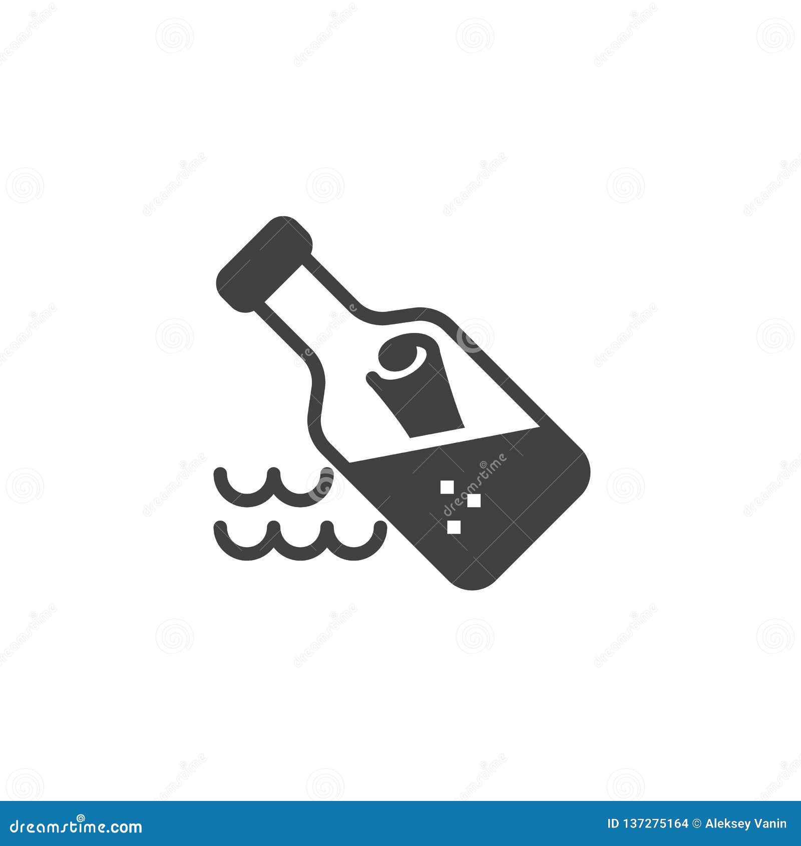 Message in the Bottle Vector Icon Stock Vector - Illustration of mail ...