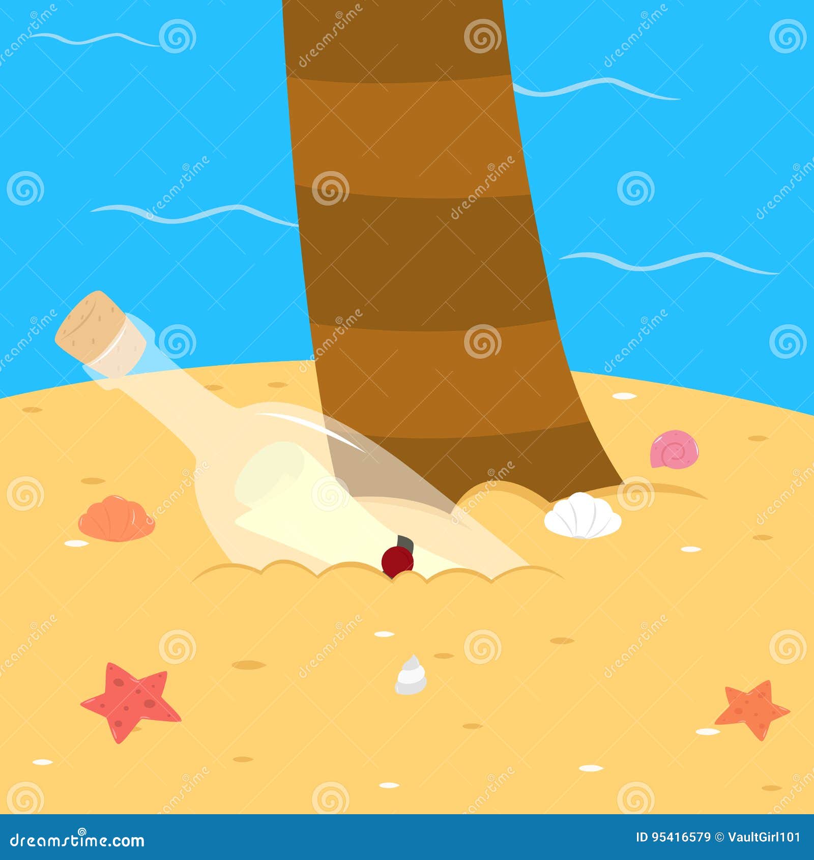 Buried In Sand Cartoon Vector | CartoonDealer.com #5380653
