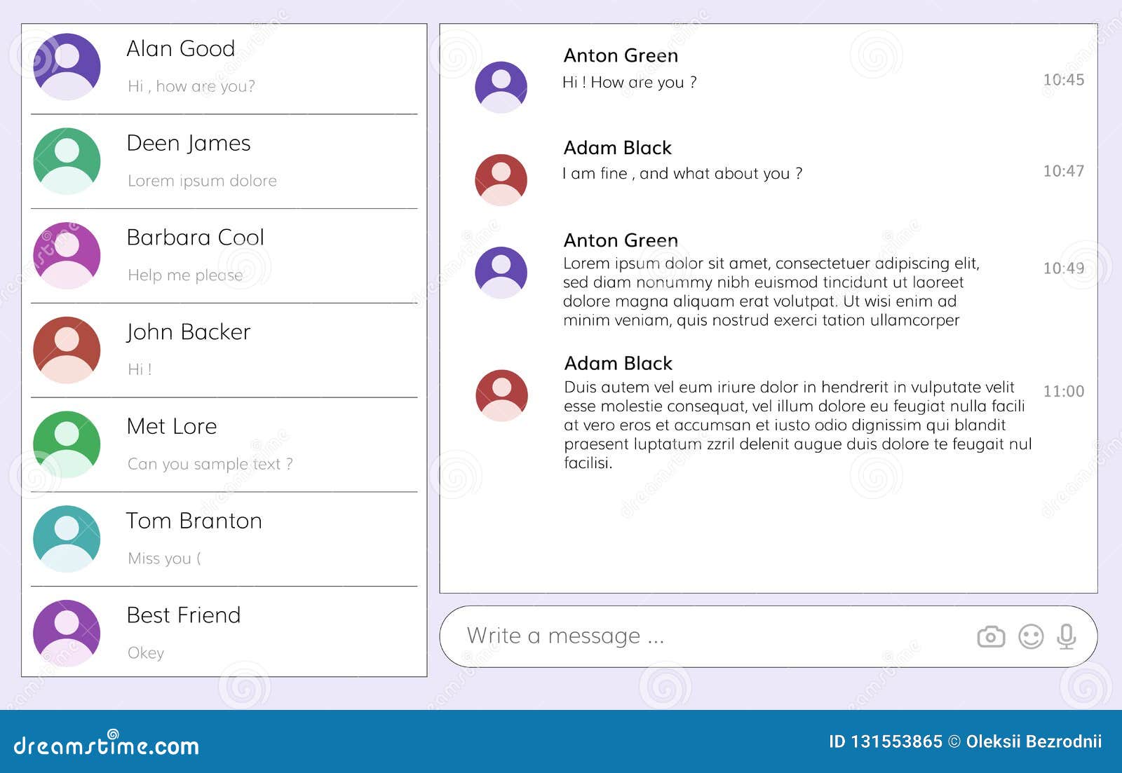 Message Box Chating Computer Interface Stock Vector - Illustration of ...