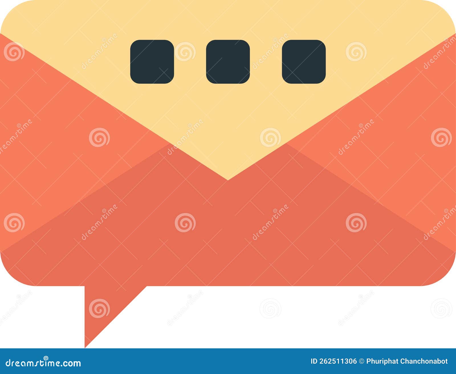 Message Box with Email Illustration in Minimal Style Stock Vector ...