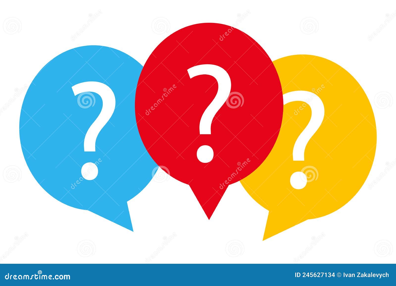 3D Yellow Talk Bubbles On Blue Background. Empty Bubble Speech For ...