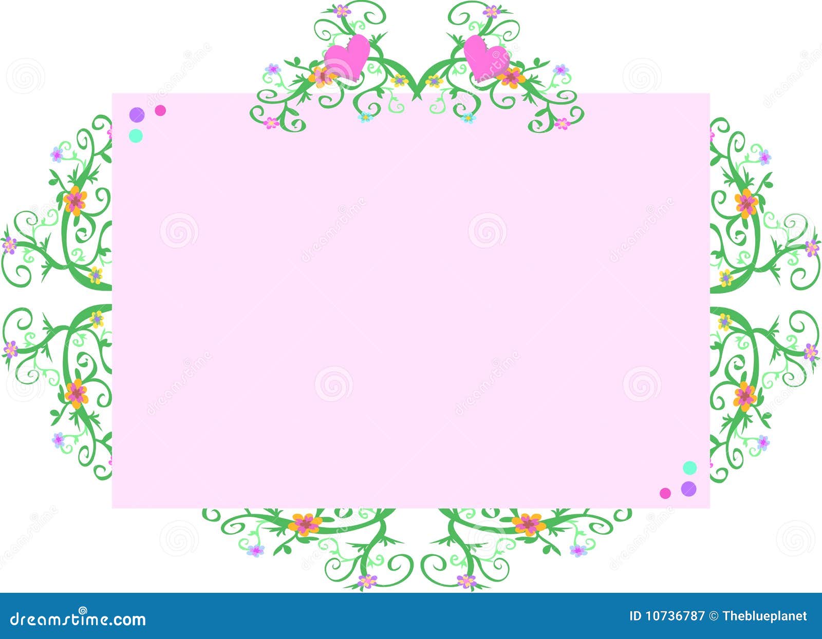 Message Box with Vines and Flowers Stock Illustration - Illustration of ...