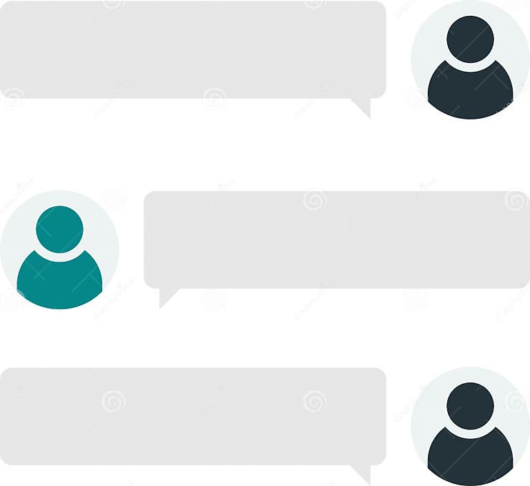 Message Boxes and Chats Illustration in Minimal Style Stock Vector ...