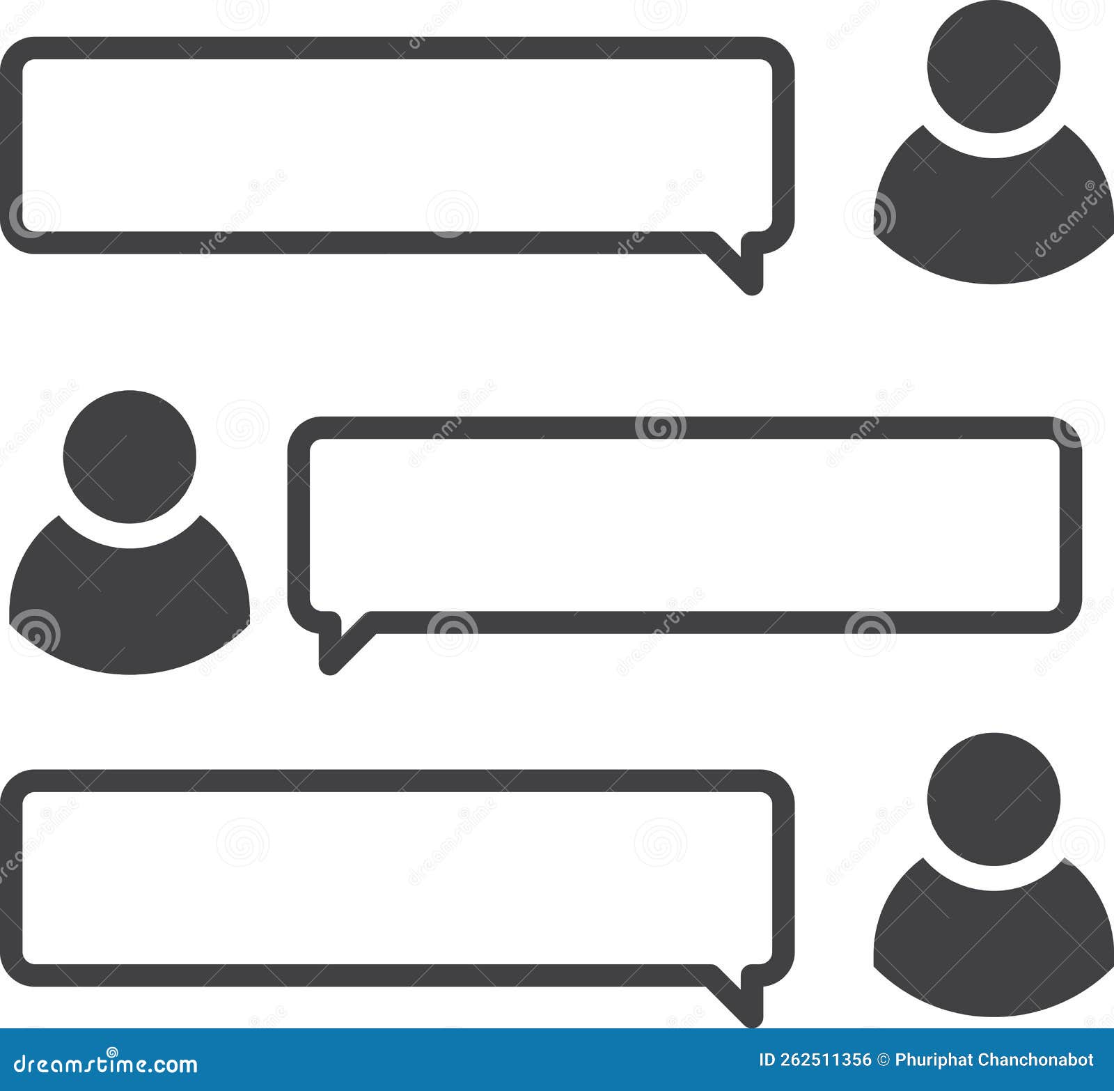 Message Boxes and Chats Illustration in Minimal Style Stock Vector ...