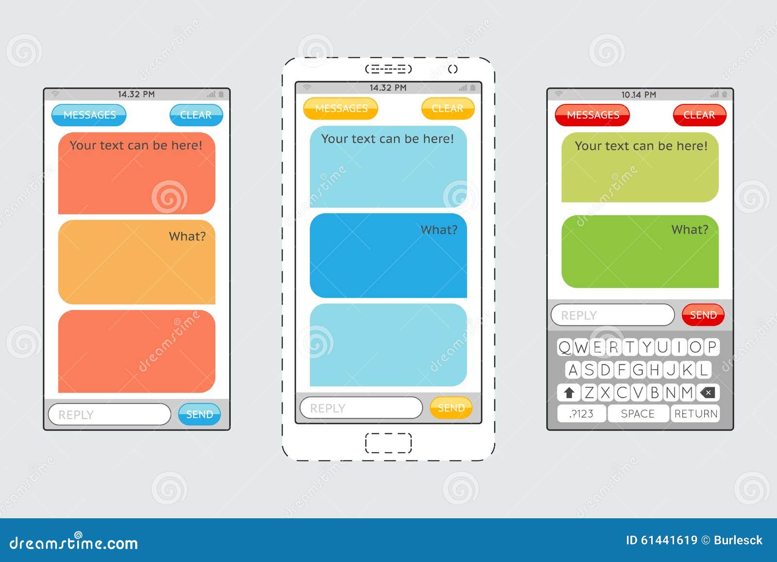 Message Boxes for Messaging on Mobile Phones Stock Vector ...