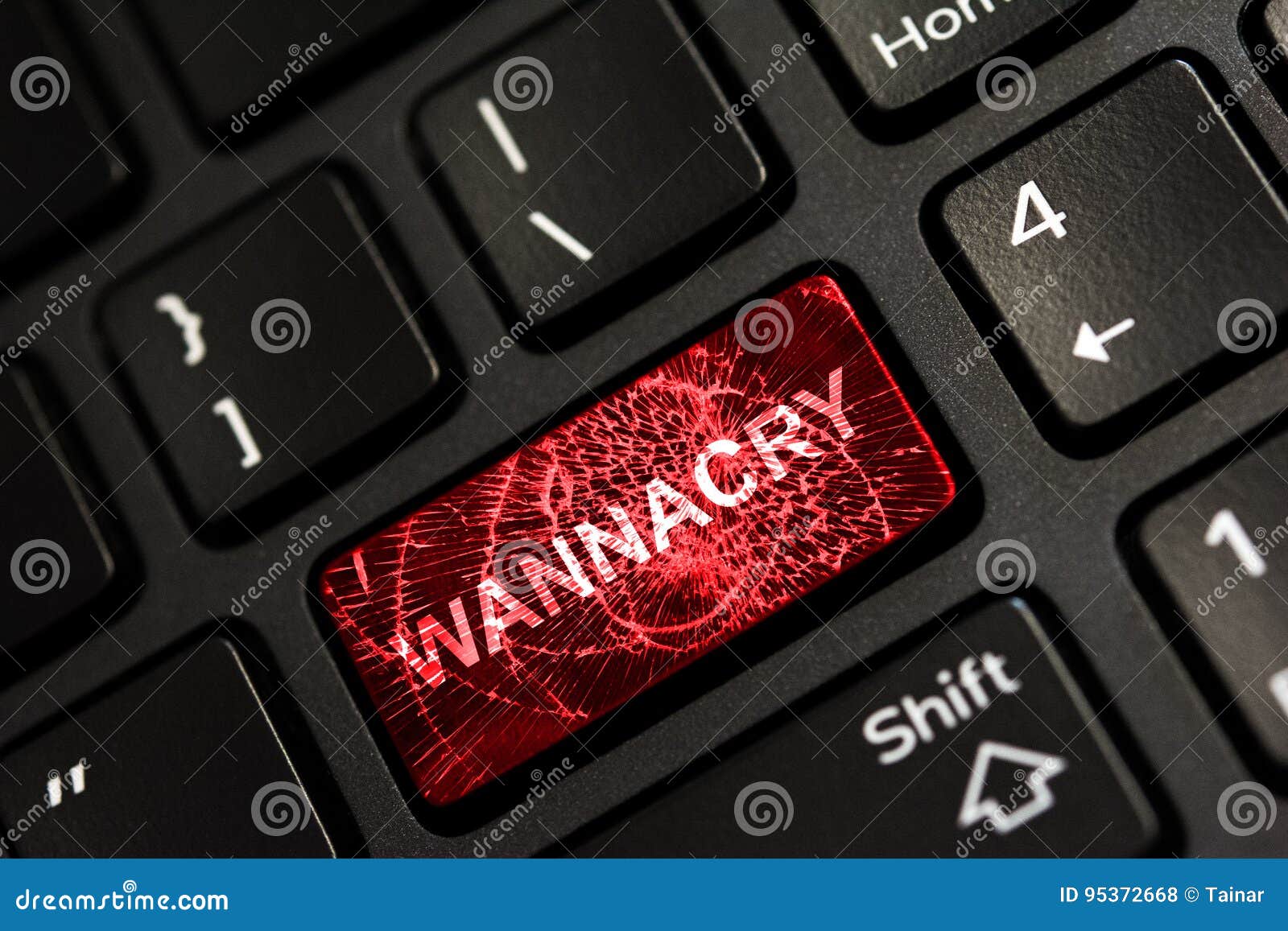 Message on Broken Red Enter Key of Keyboard Stock Photo - Image of ...
