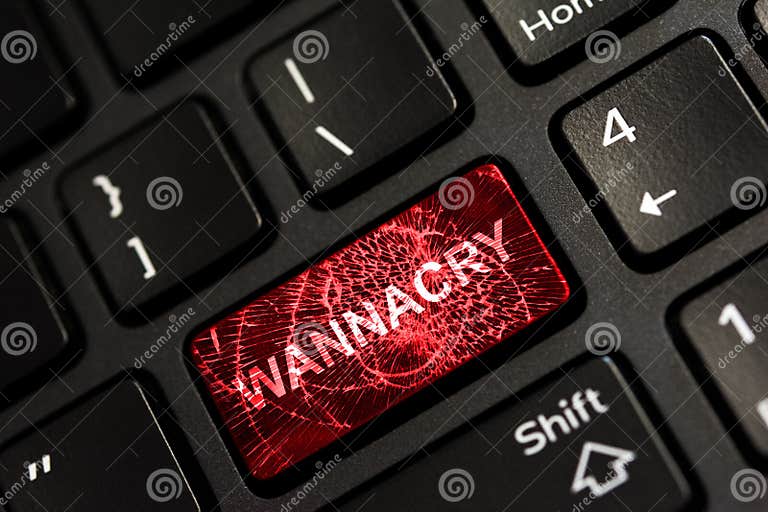 Message on Broken Red Enter Key of Keyboard Stock Photo - Image of ...