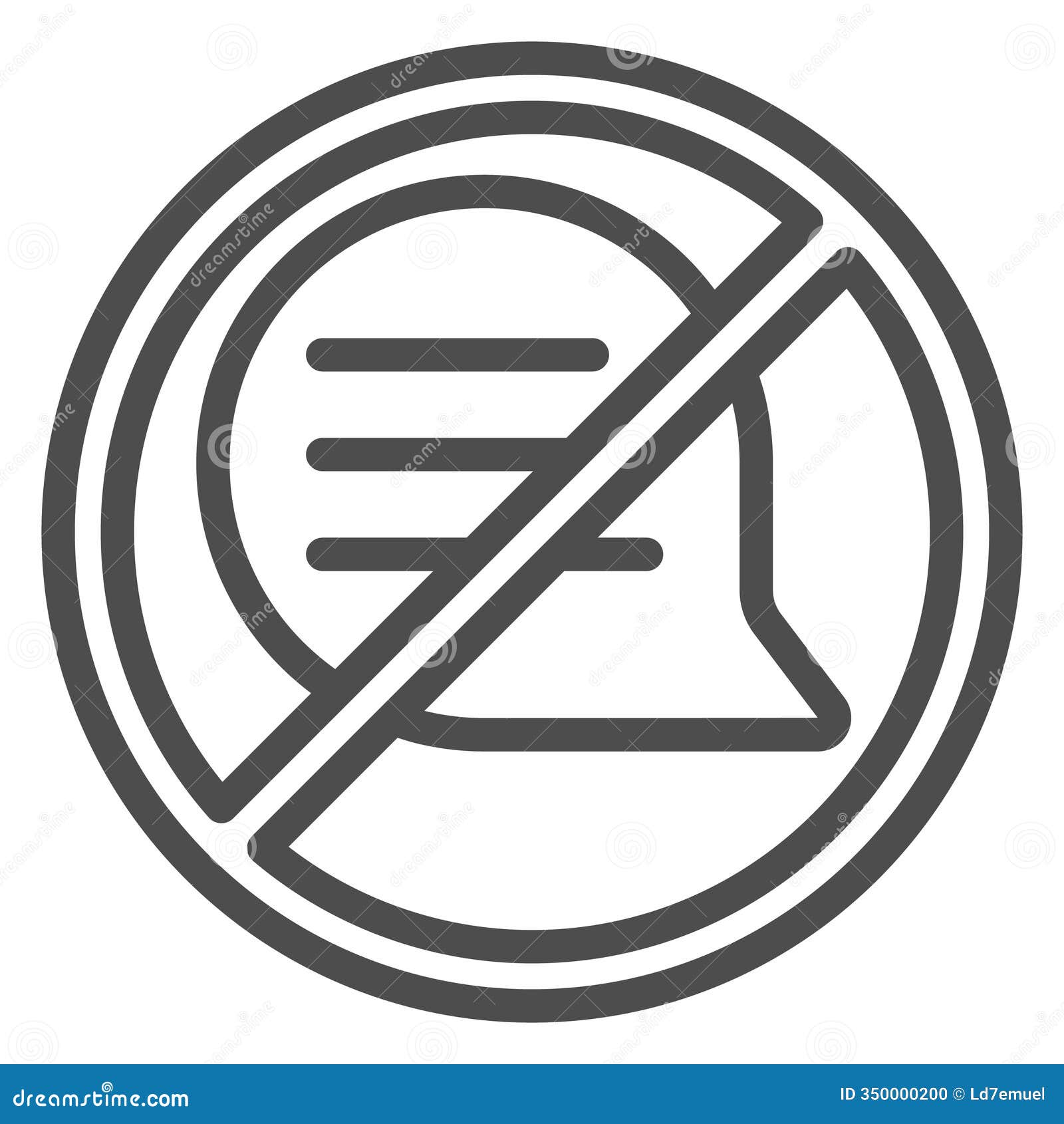 Message Bubble Ban Line Icon, Prohibited Elements Concept. Vector ...