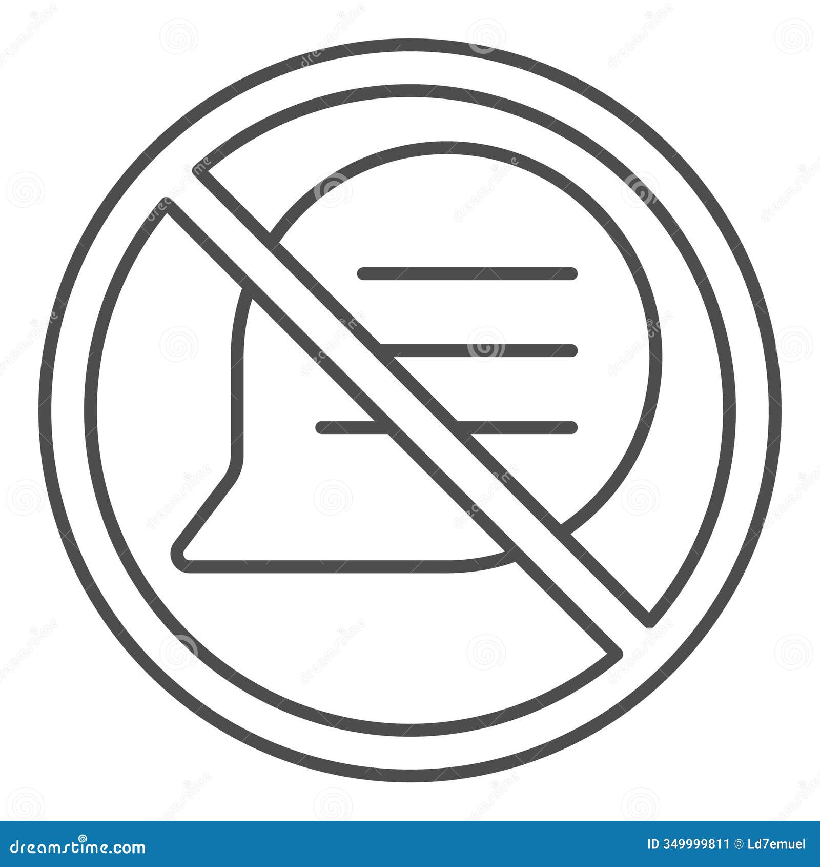 Message Bubble Ban Thin Line Icon, Prohibited Elements Concept. Vector ...