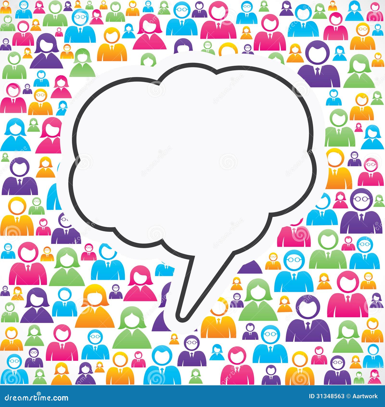 Message Bubble with in Group of People Stock Vector - Illustration of ...