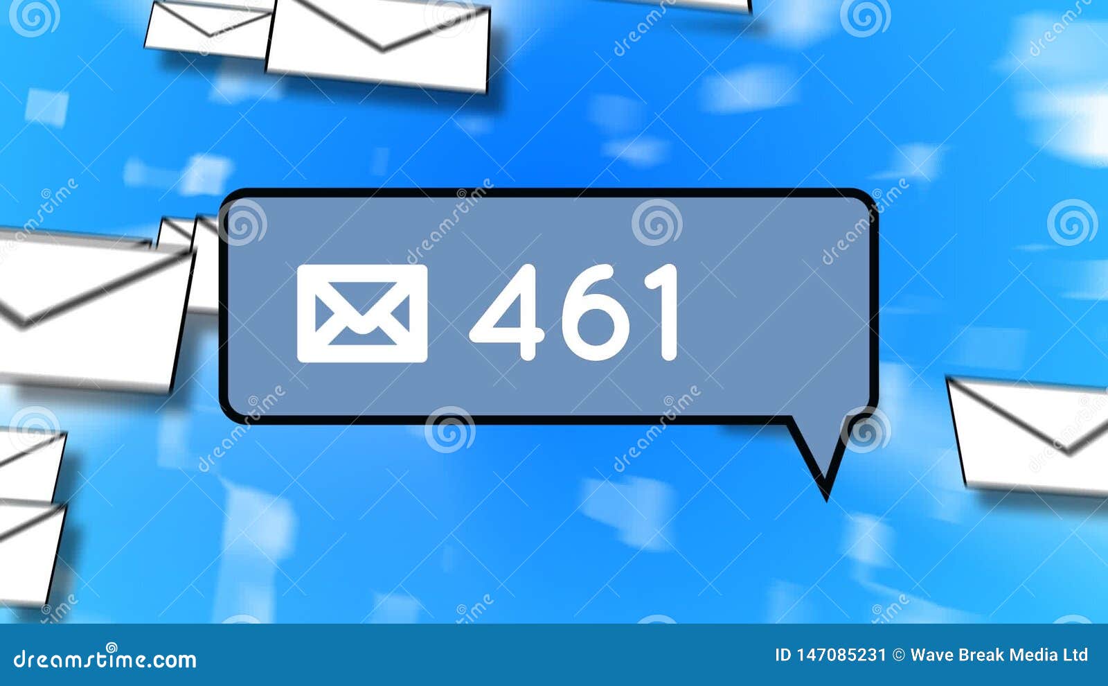 Message Bubble Icon and Envelopes Stock Video - Video of inbox, people ...