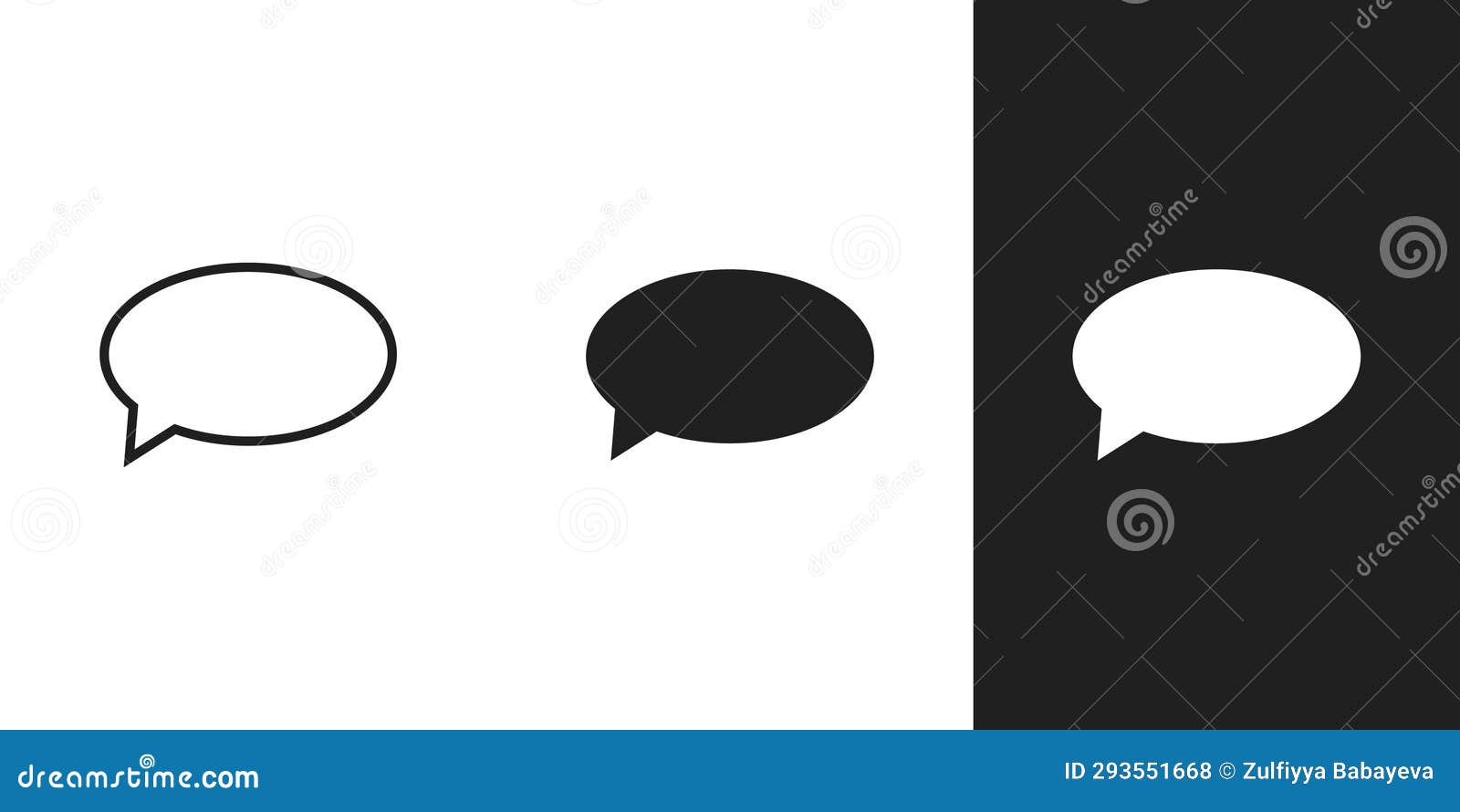 Message Bubble Icon in 3 Form on White Background. Stock Vector ...