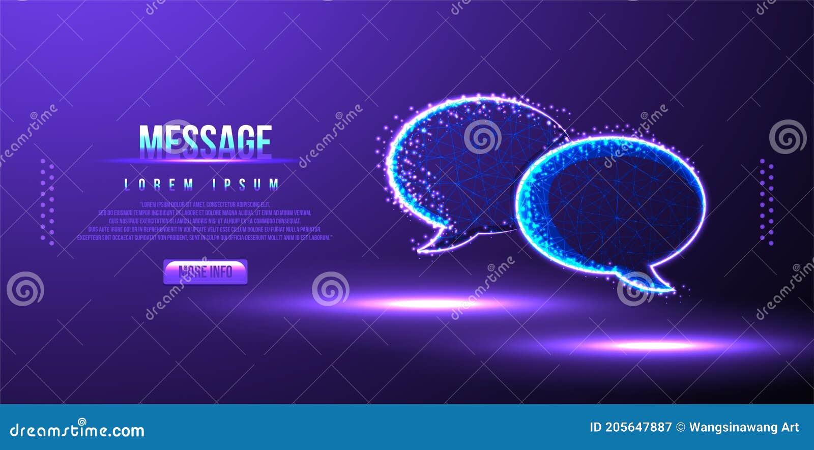 Message, Bubble Speech Low Poly Wireframe Vector Illustration Stock ...
