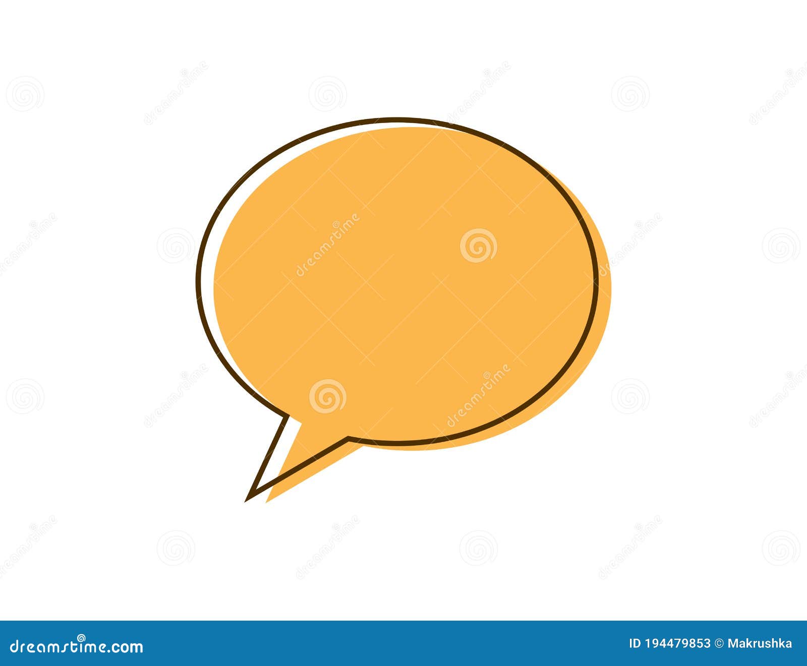 Message Bubble Template. Orange Outline Speech Symbol. Dialog Sms Icon ...
