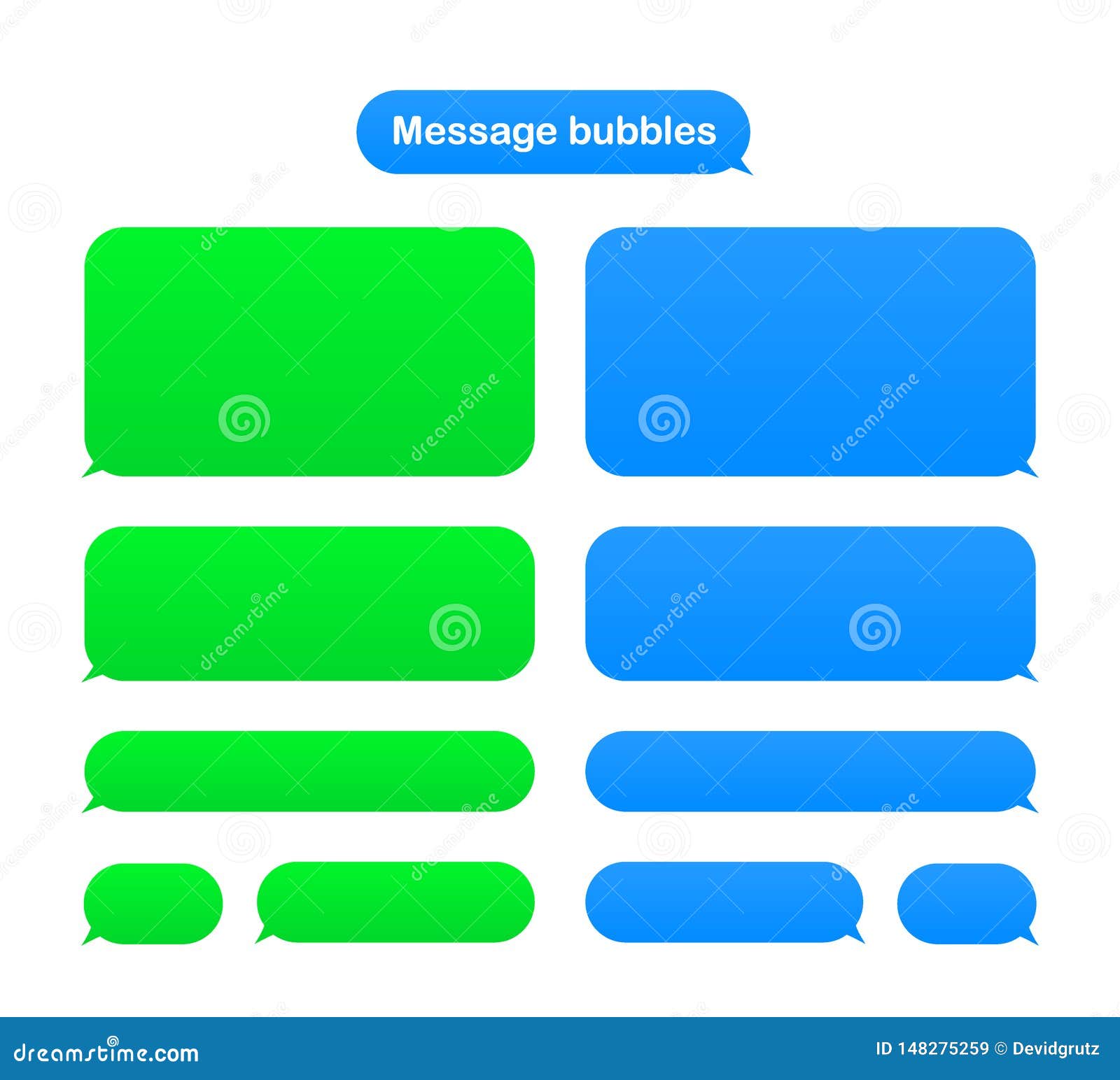 Message Bubbles Design Template for Messenger Chat. Vector Stock ...