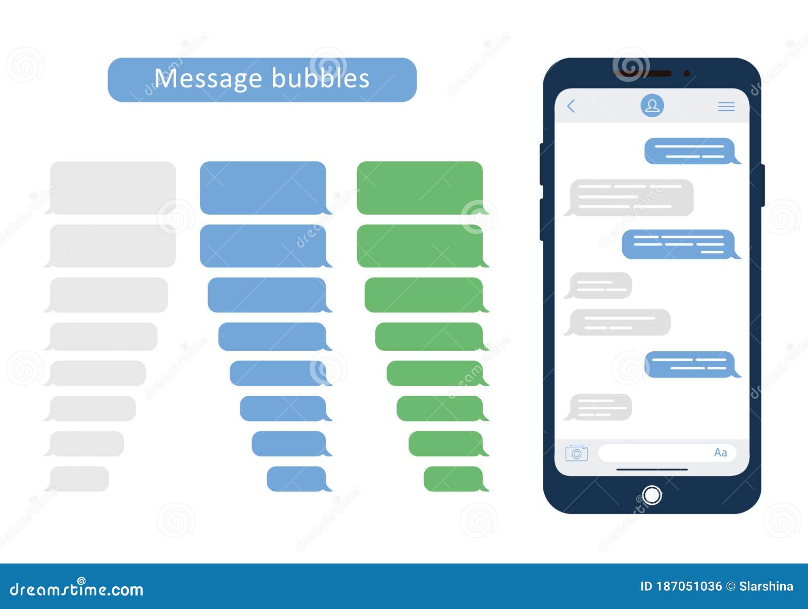Message Bubbles. Design Template for Messenger Chat or Website. Modern ...