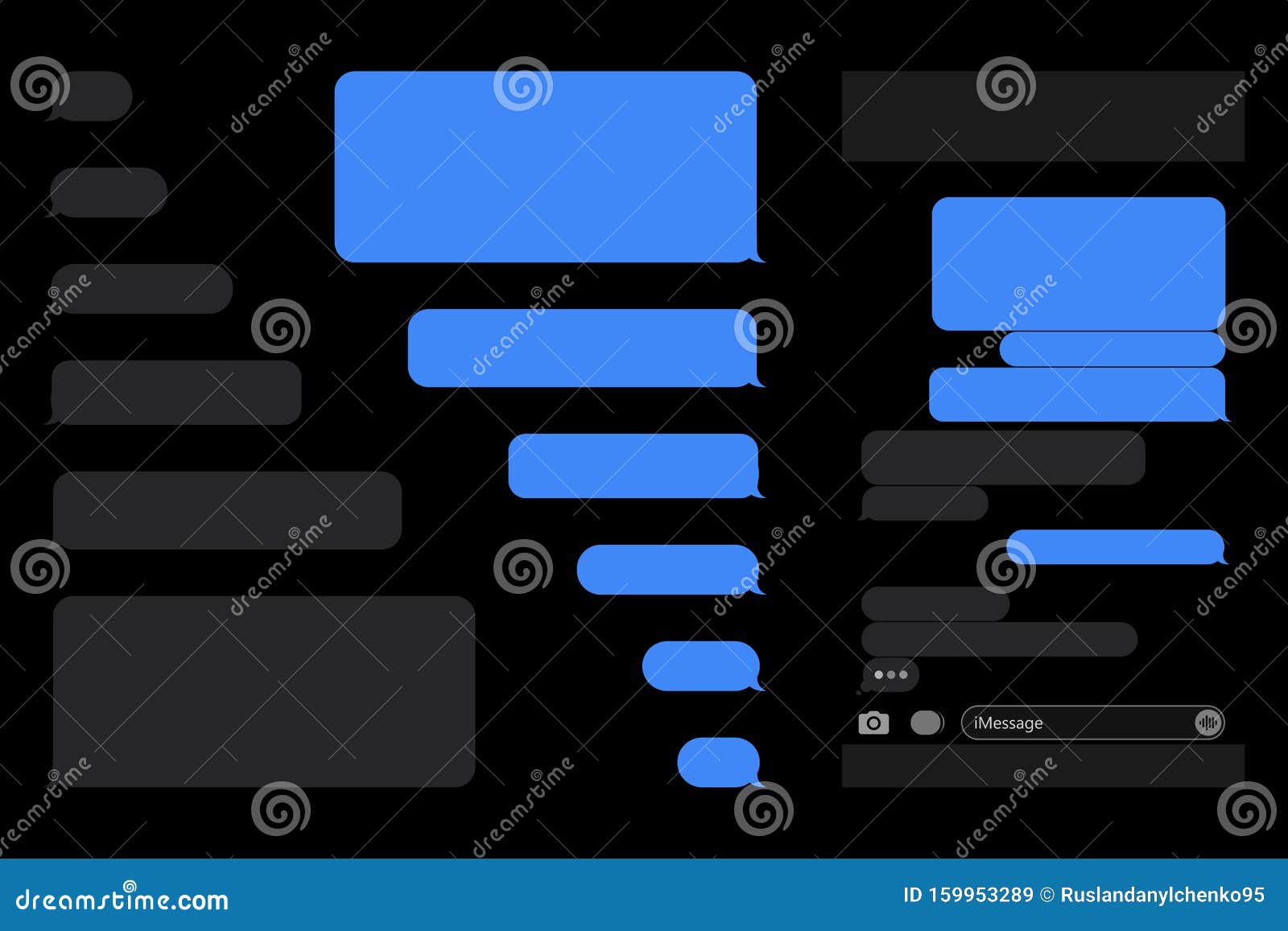 Message Bubbles Design Template for Messenger Chat or Website. Modern ...