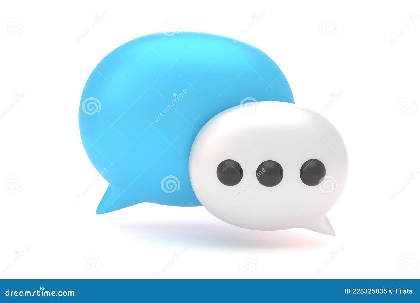 Message Bubbles Front 3D Render Stock Illustration - Illustration of ...