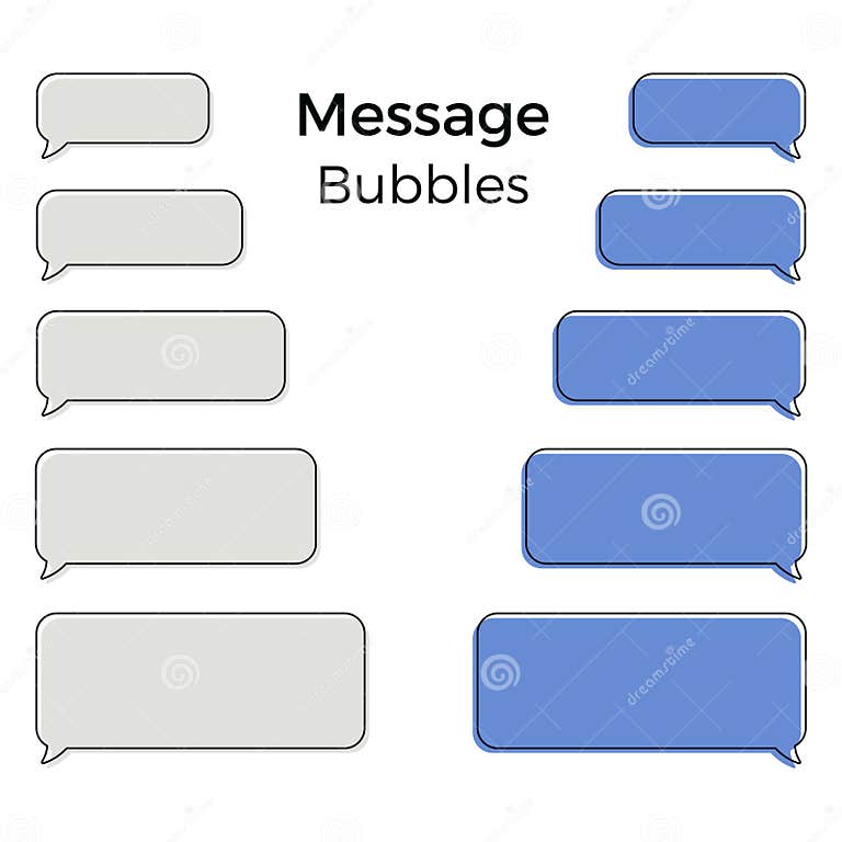 Message Bubbles Vector Icons for Chat. Vector Imessage Bubbles Design ...
