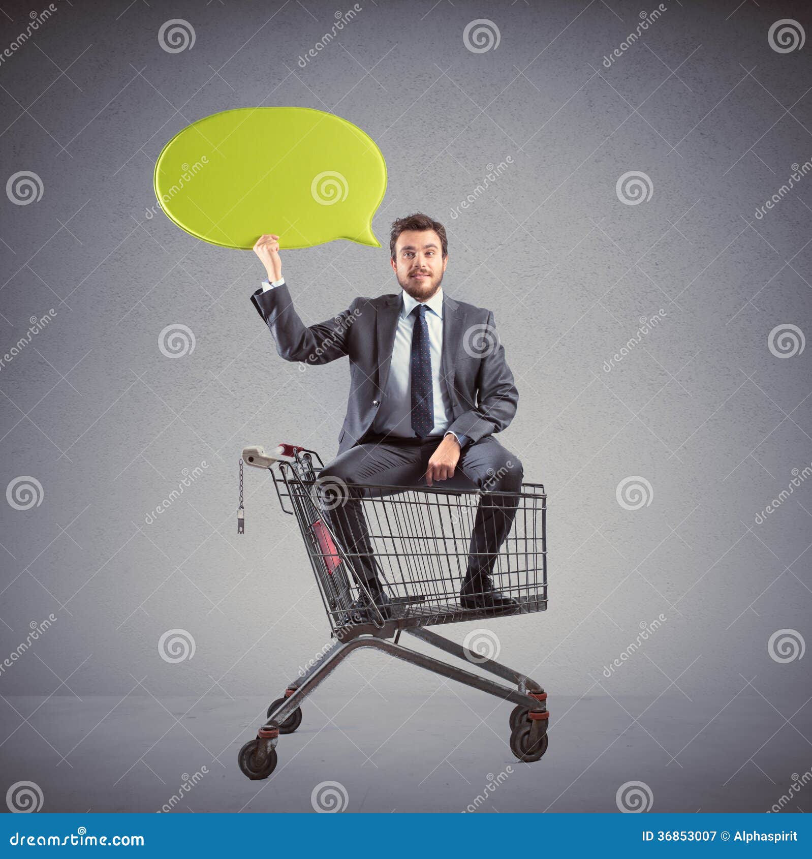 Message of a Businessman with Shopping Cart Stock Image - Image of ...
