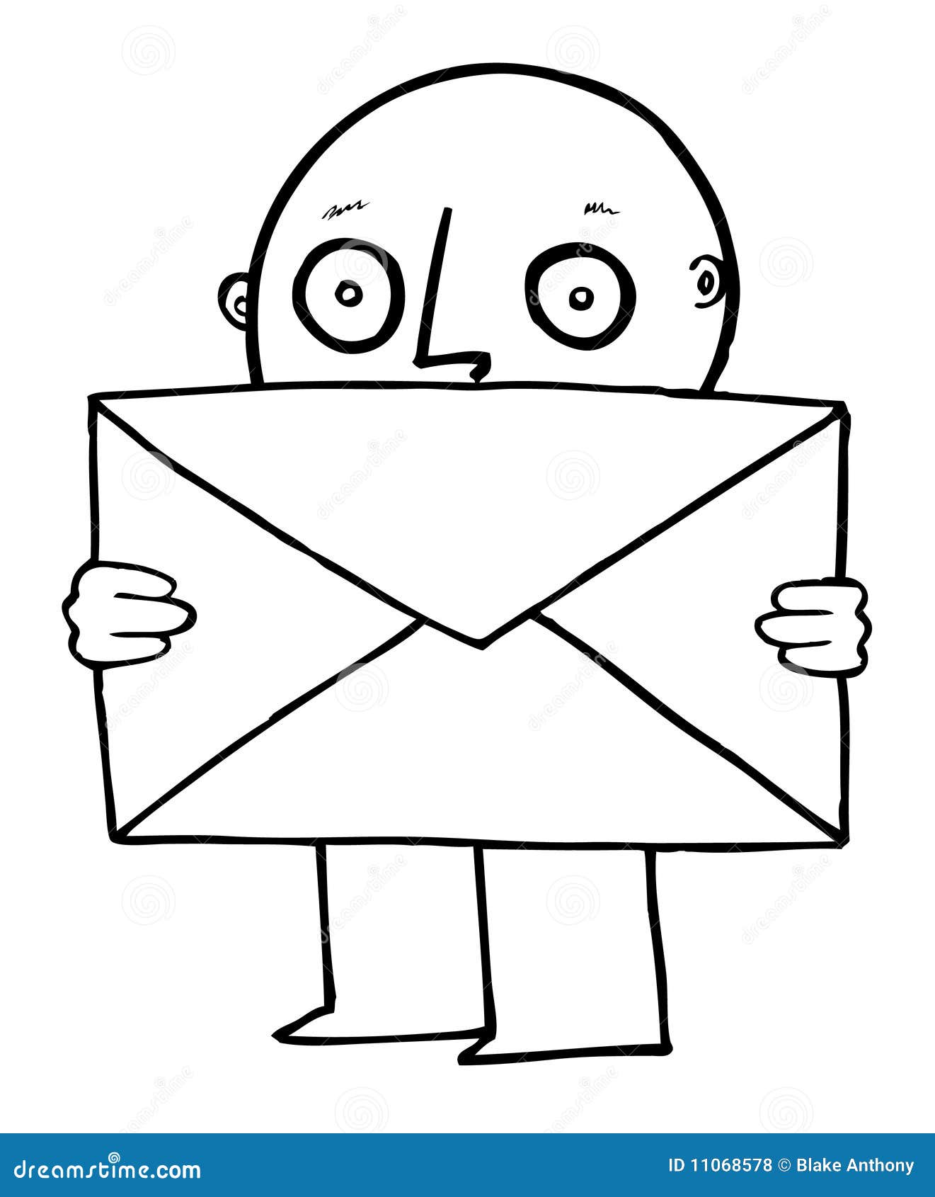 Message Cartoon Holding Envelope Stock Vector - Illustration of hold ...