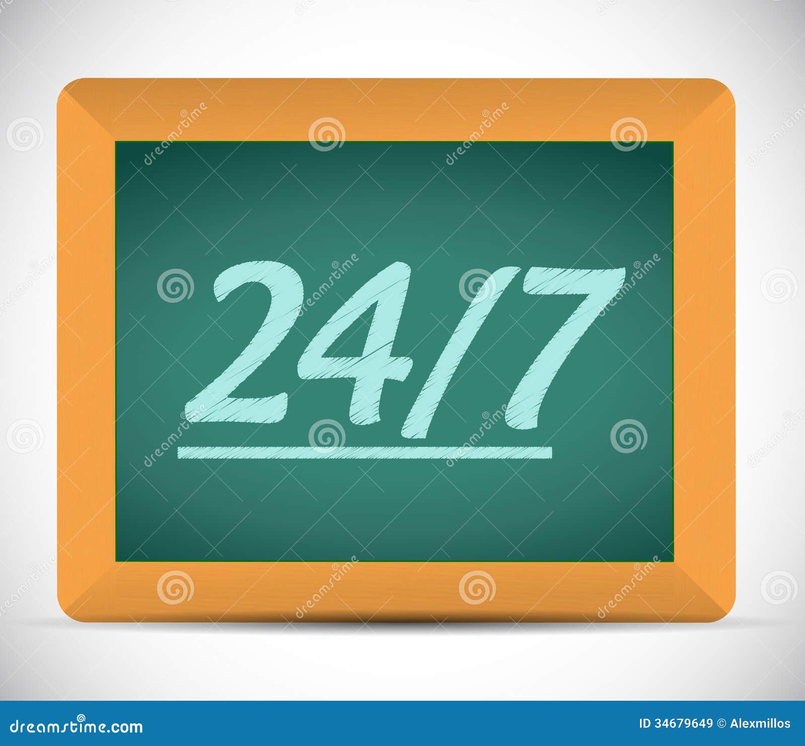 24 7 Message on a Chalkboard Illustration Stock Illustration ...
