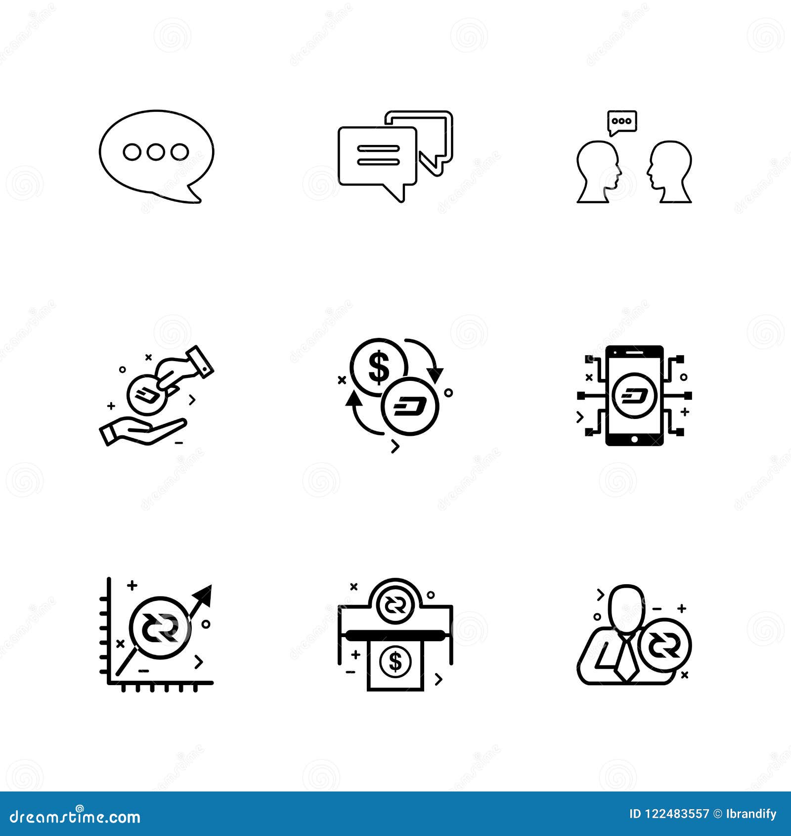 Message ,chat , Conversation , Mobile , Currency , Graph , Money Stock ...