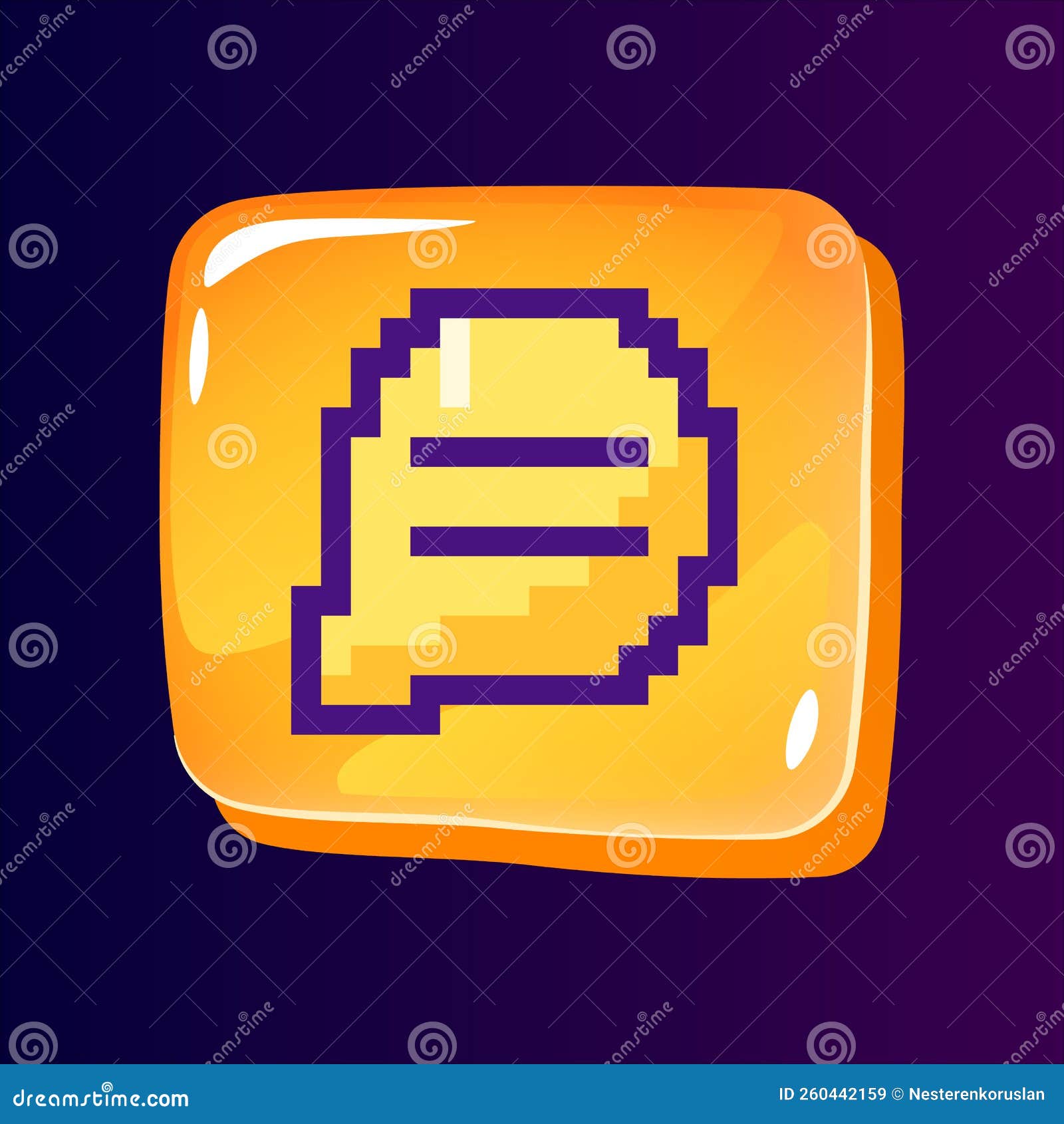 Message in Chat Glossy Ui Button with Pixelated Color Icon Stock Vector - Illustration of color ...