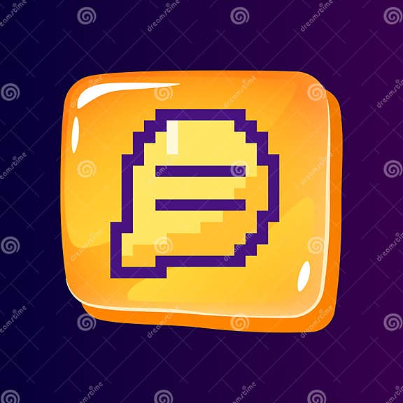 Message in Chat Glossy Ui Button with Pixelated Color Icon Stock Vector - Illustration of color ...