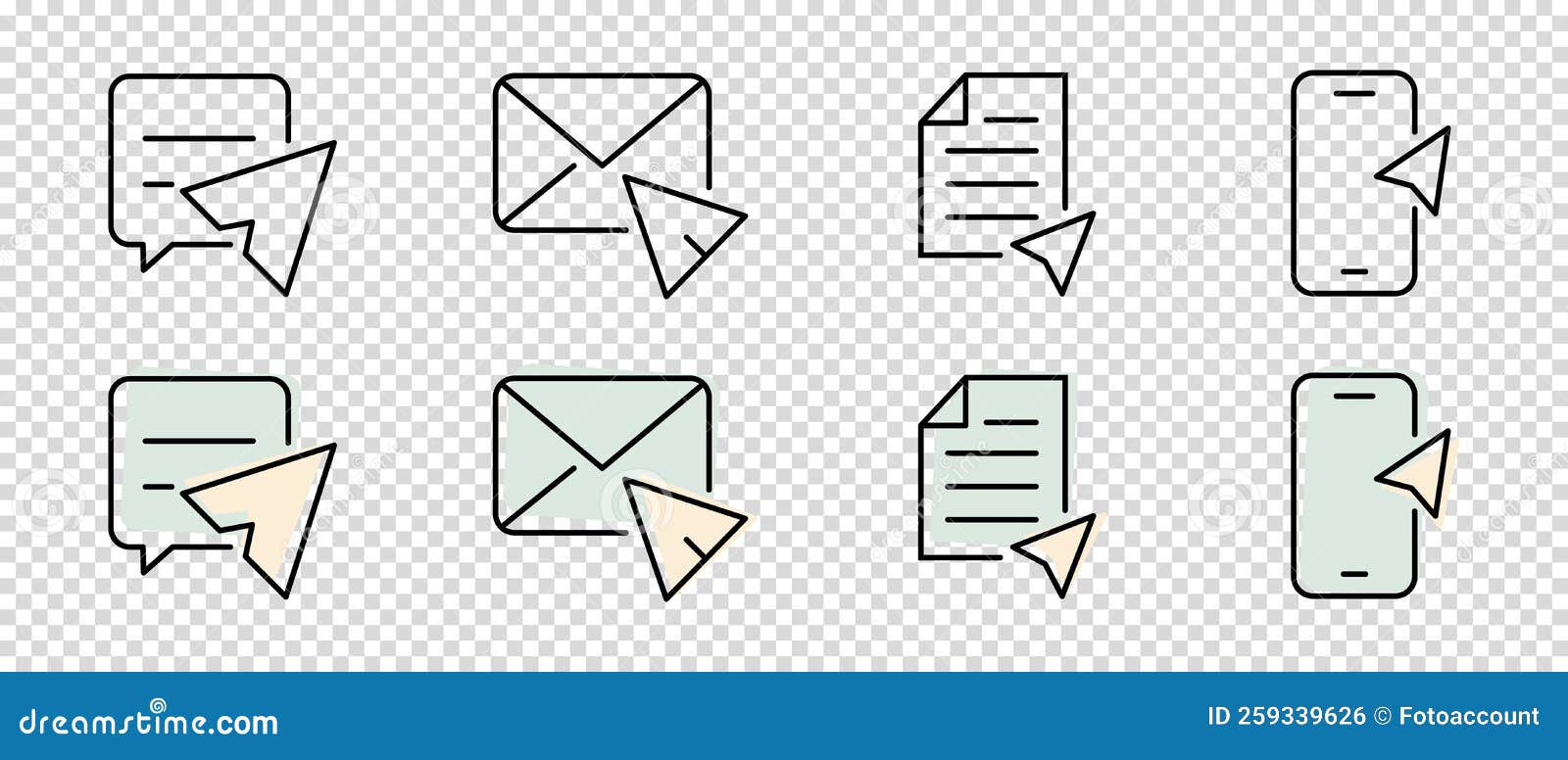 Message Chatting Icon Set - Different Vector Illustrations Isolated on ...