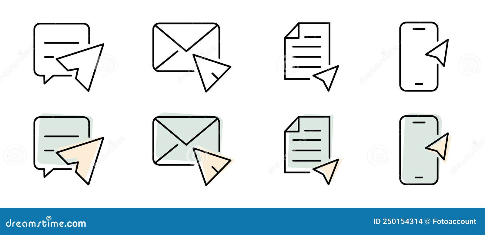 Message Chatting Icon Set - Different Vector Illustrations Isolated on ...