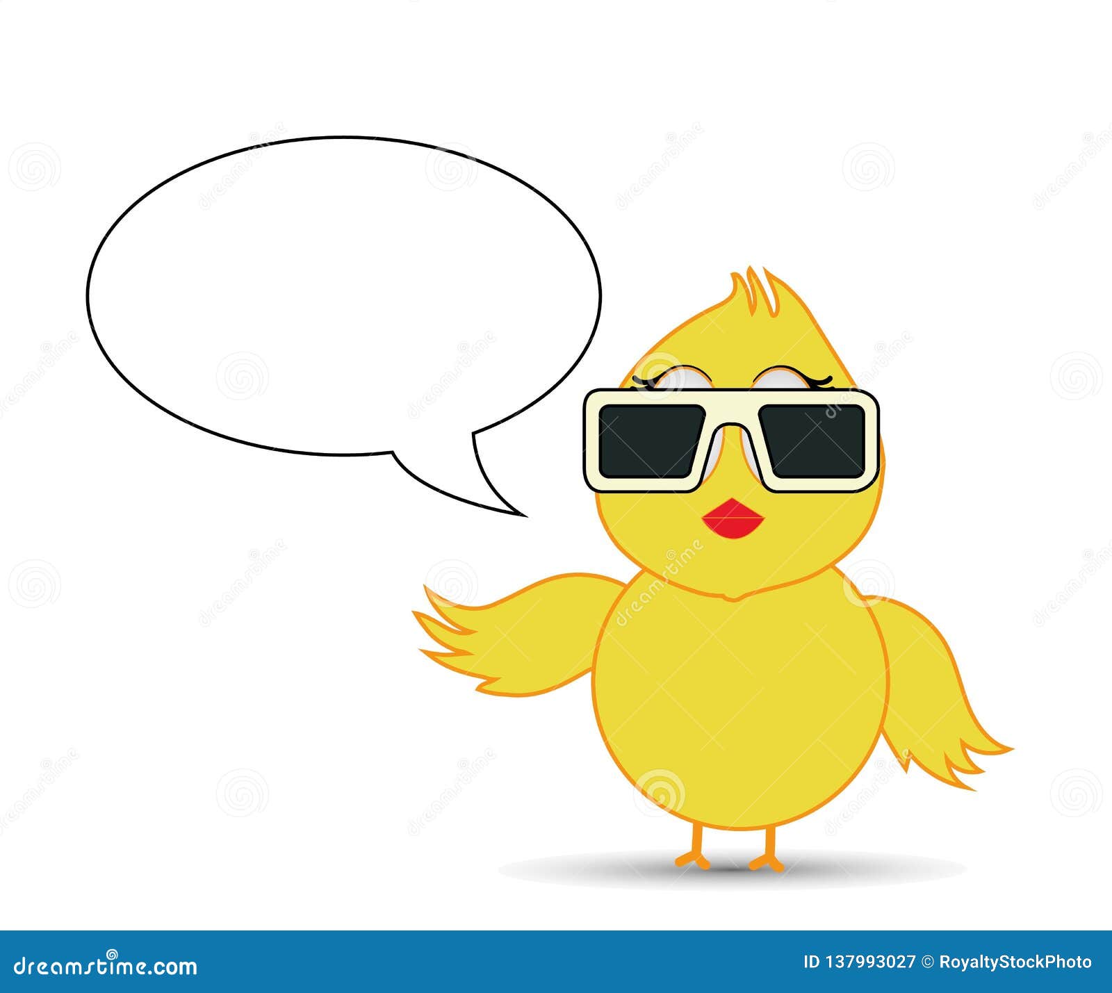 A Message , Chit Chat with Cute Chick Stock Illustration - Illustration ...