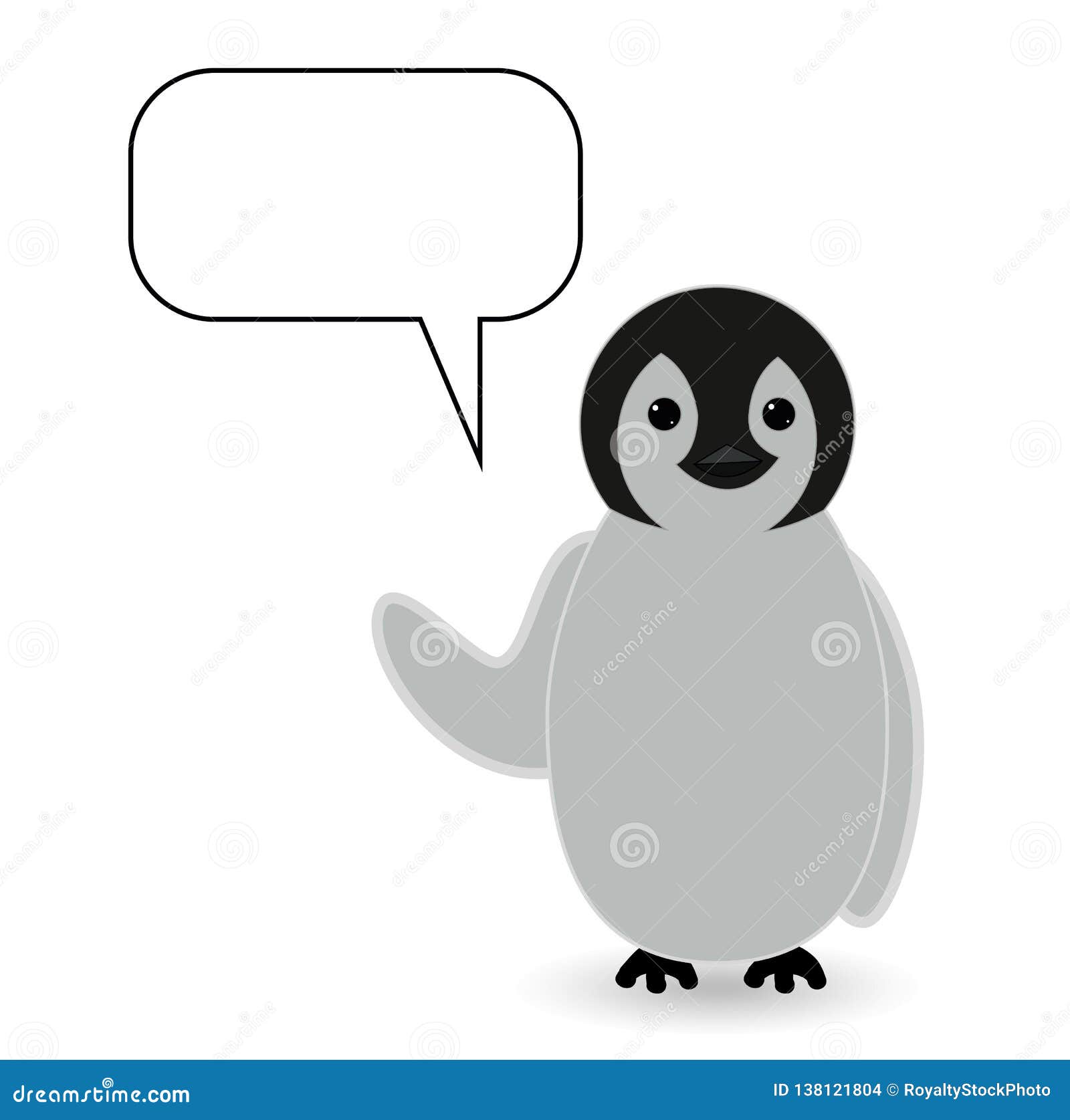 A Message , Chit Chat or Speech Bubble with Cute Penguin Stock ...
