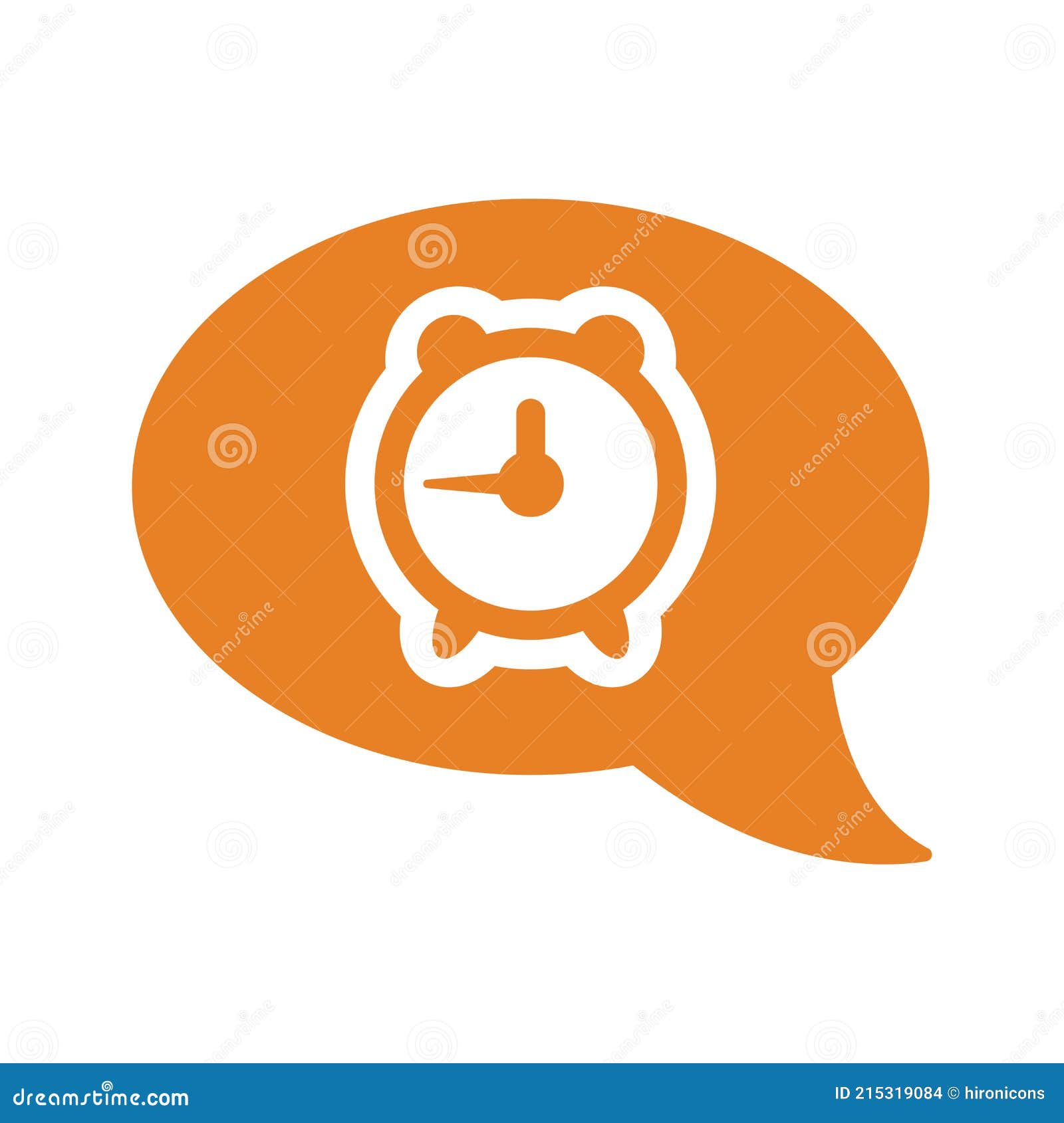 Message, Clock, Communication, Time Service Icon. Orange Color Vector ...