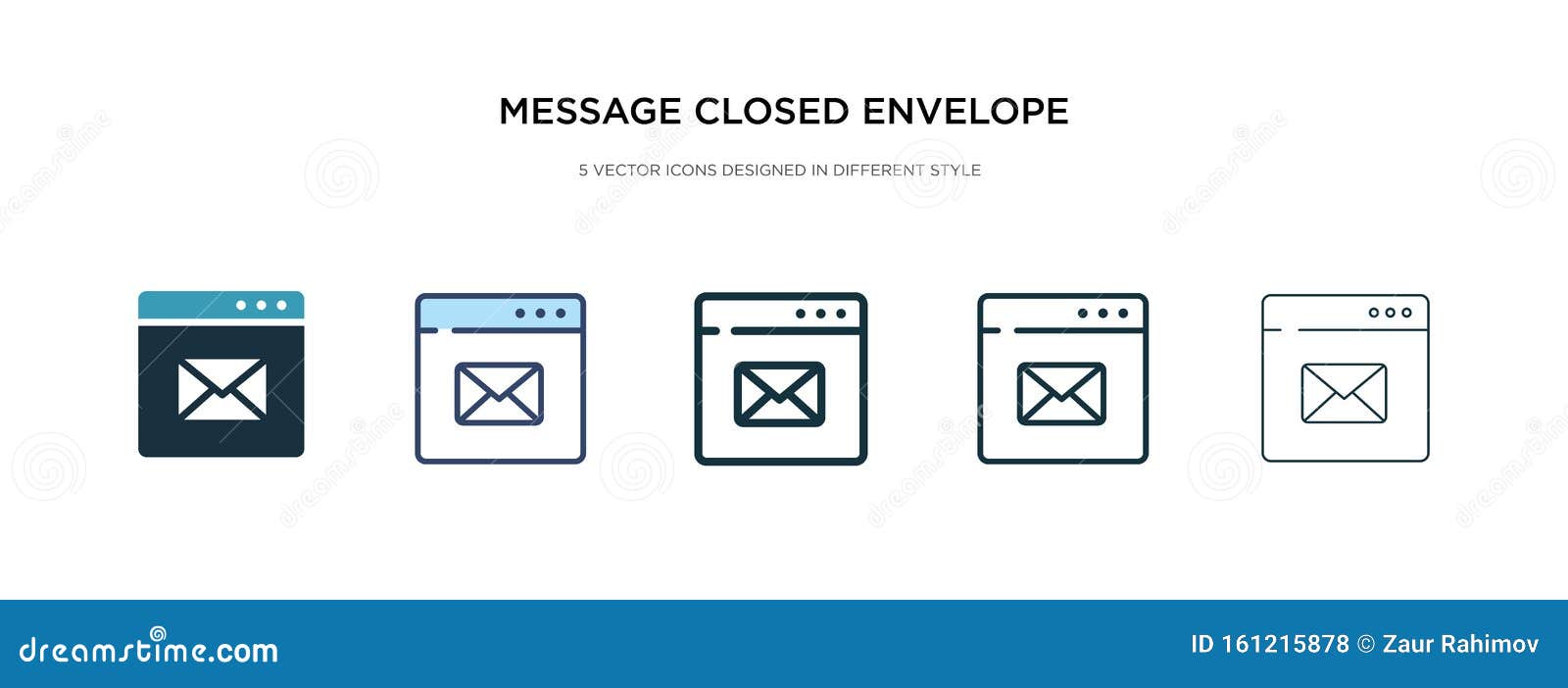 Message Closed Envelope Icon in Different Style Vector Illustration ...