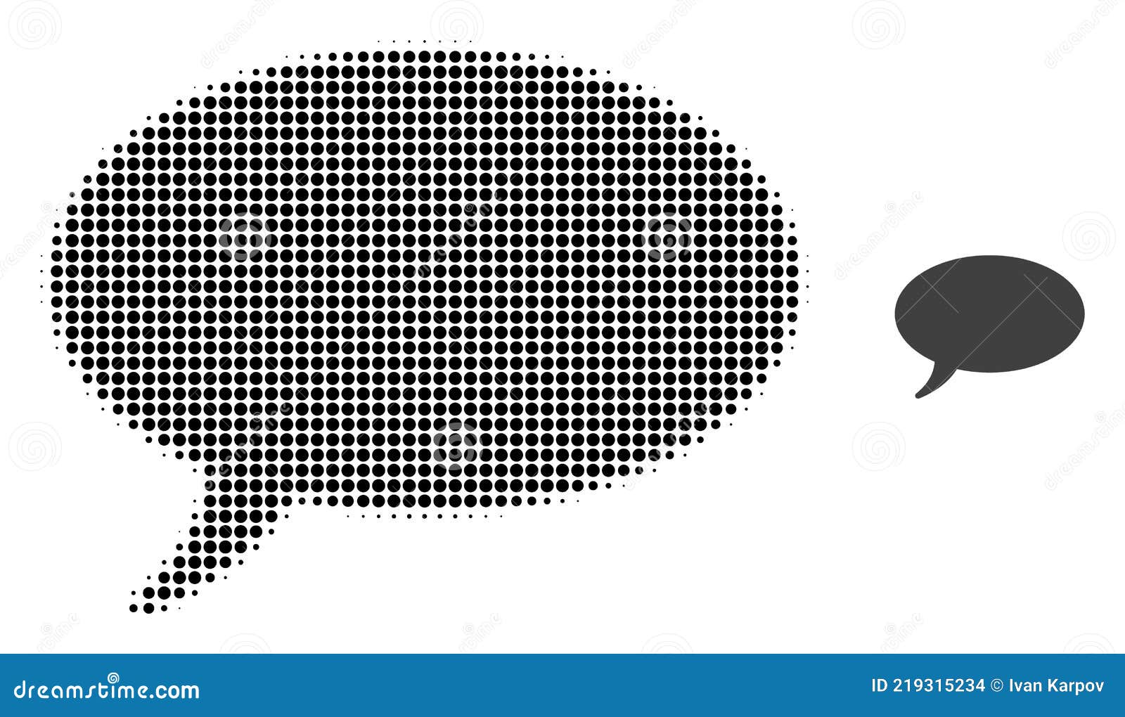 Message Cloud Halftone Dotted Icon Stock Vector - Illustration of talk ...
