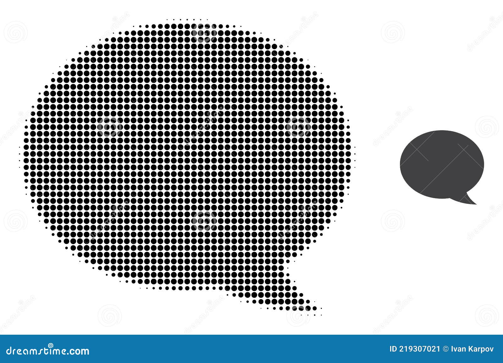 Message Cloud Halftone Dotted Icon Stock Vector - Illustration of ...