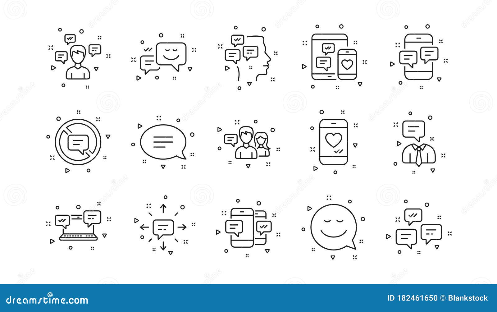 Message and Communication Icons. Group Chat, Speech Bubble and Sms ...