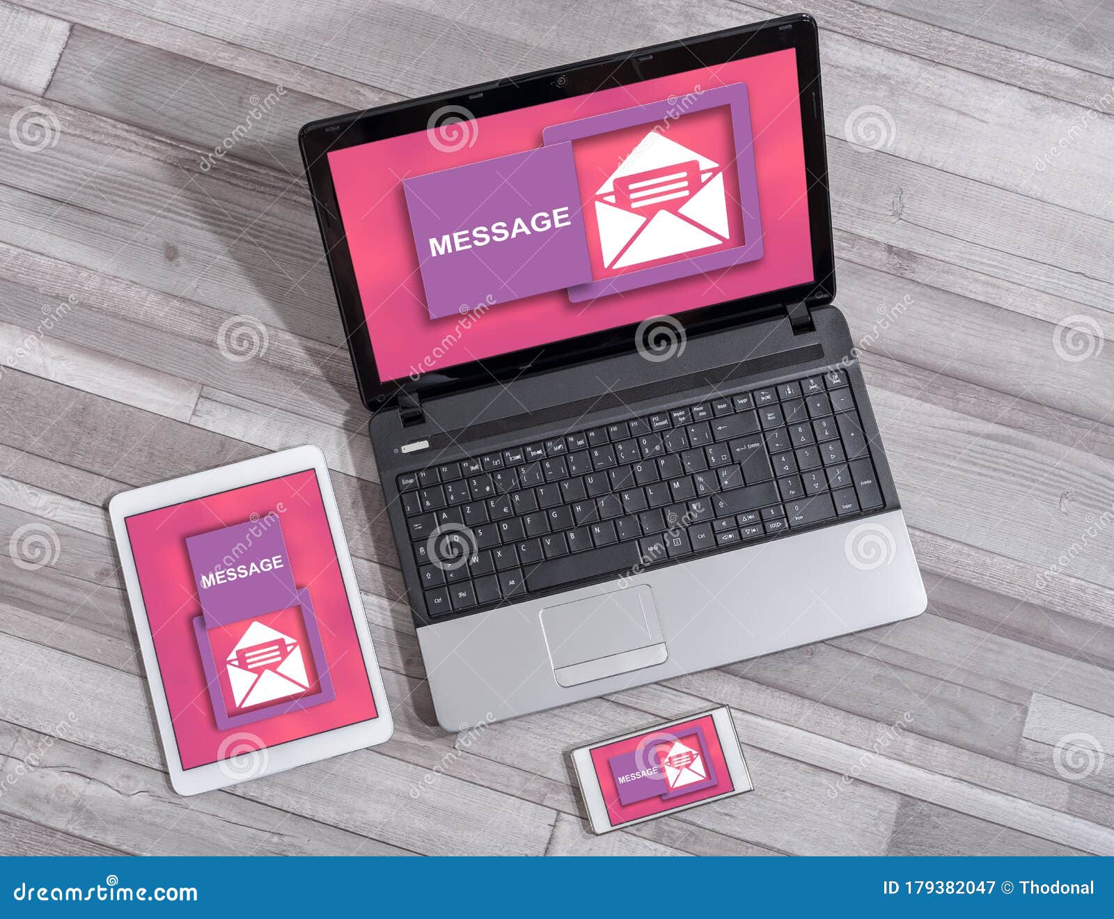 Message Concept on Different Devices Stock Image - Image of mail ...
