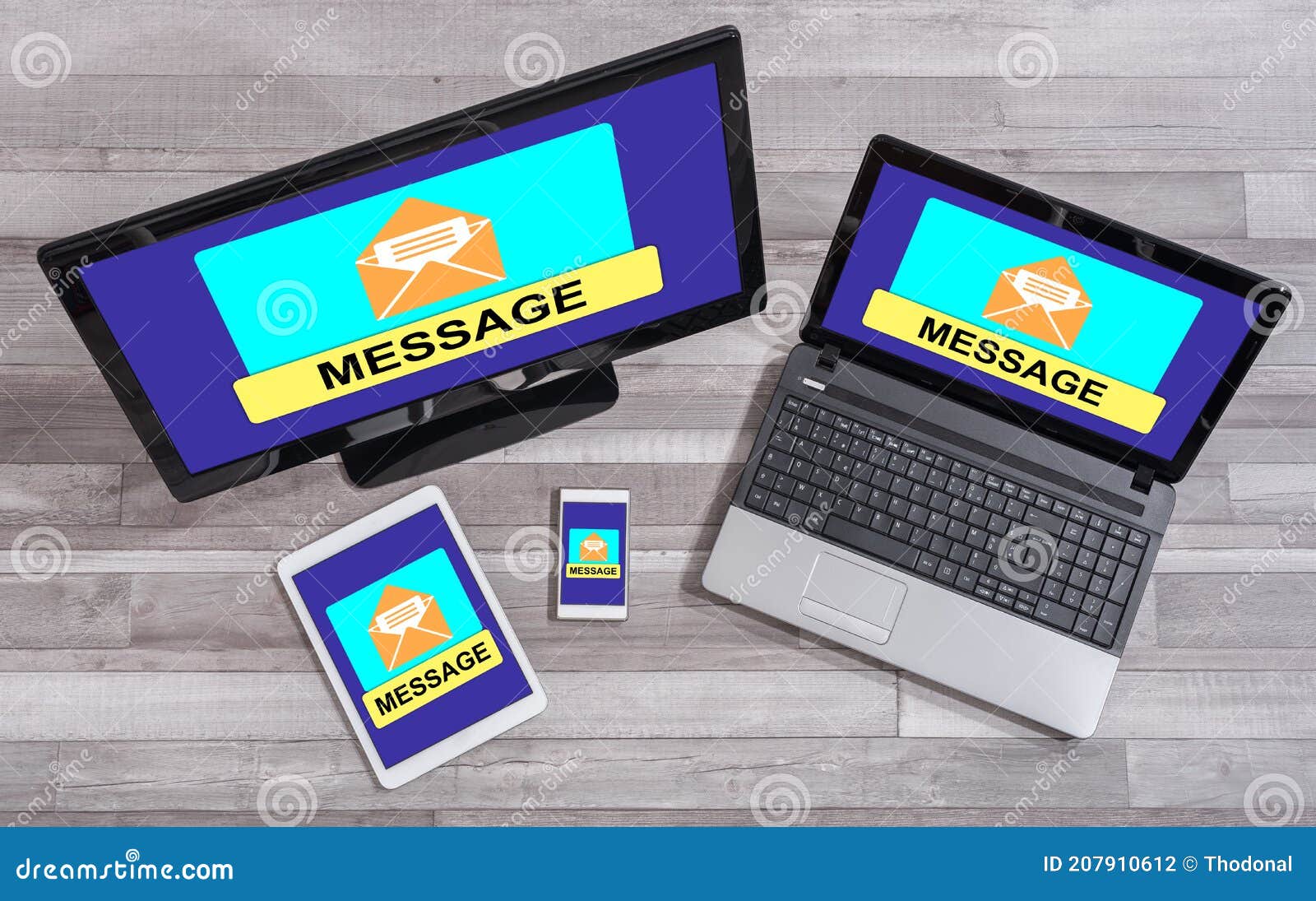 Message Concept on Different Devices Stock Photo - Image of ...