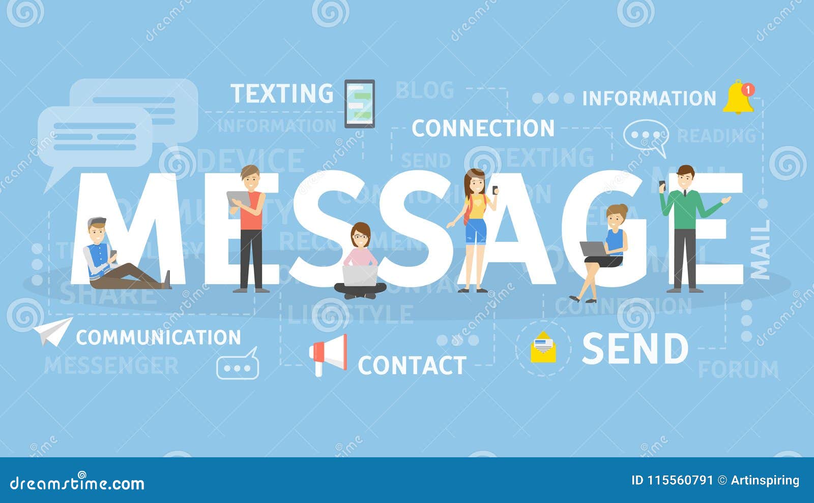Message Concept Illustration. Stock Vector - Illustration of mail ...