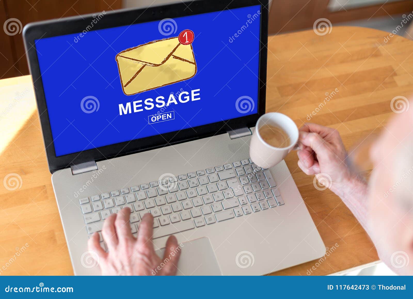 Message Concept on a Laptop Stock Image - Image of incoming, message ...