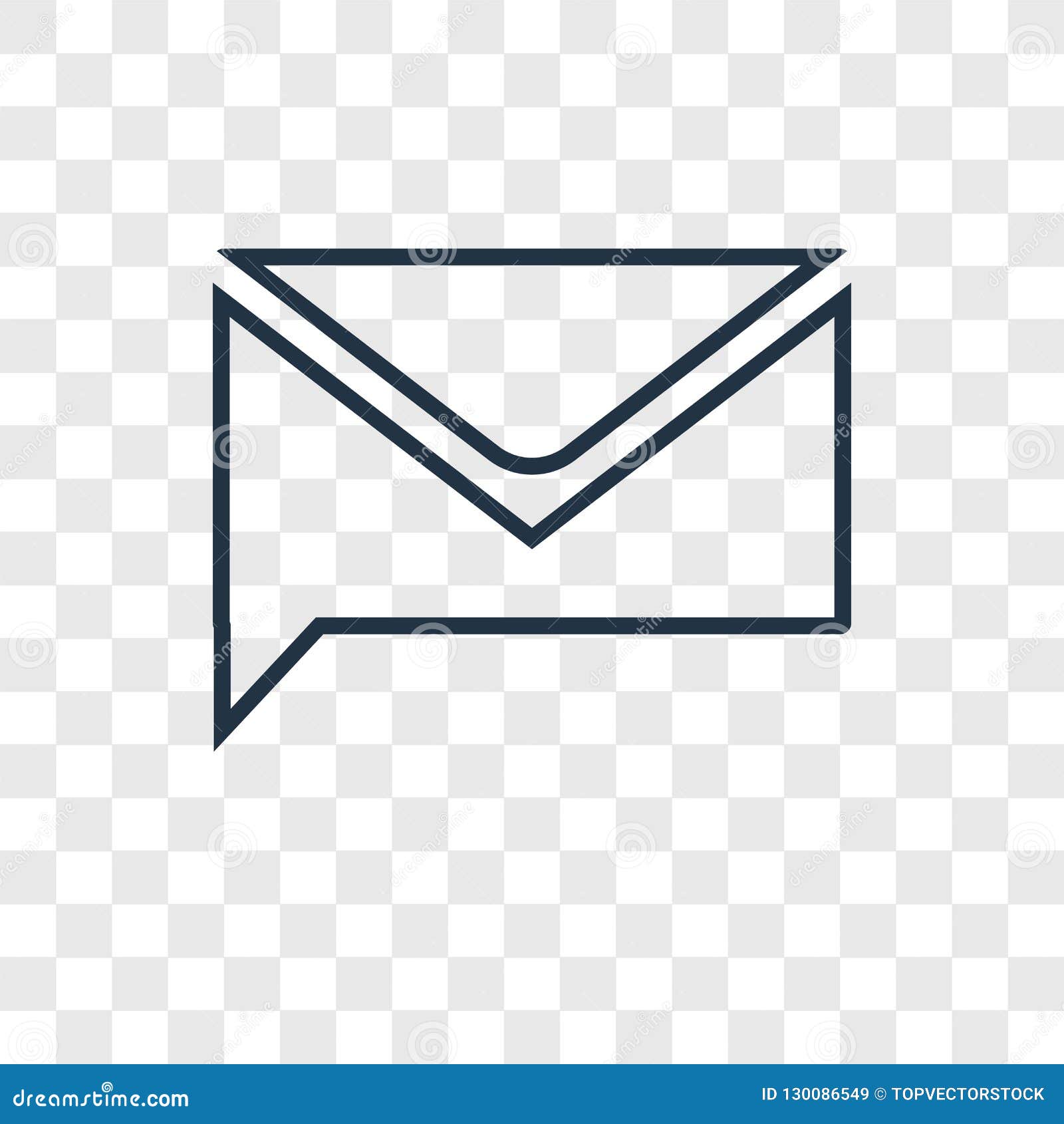 Message Concept Vector Linear Icon Isolated on Transparent Background ...