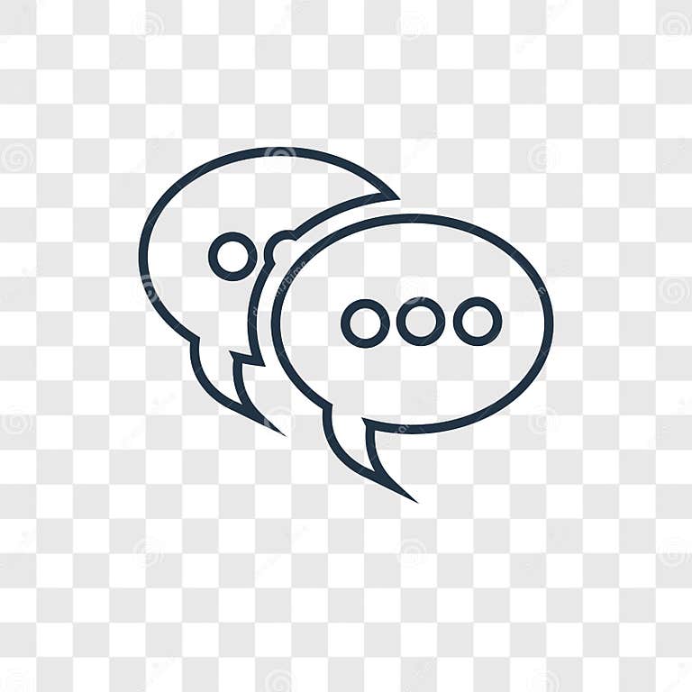 Message Concept Vector Linear Icon Isolated on Transparent Background ...