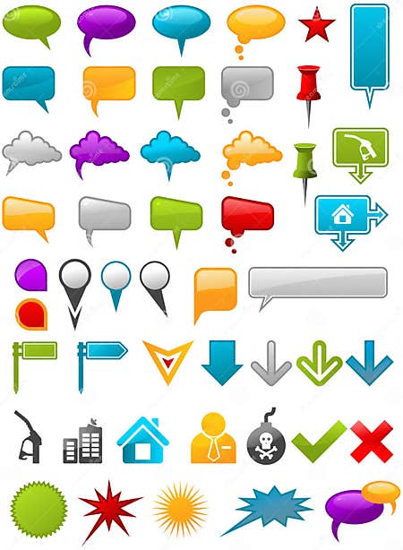 Message Containers and Map Pointers Stock Vector - Illustration of ...