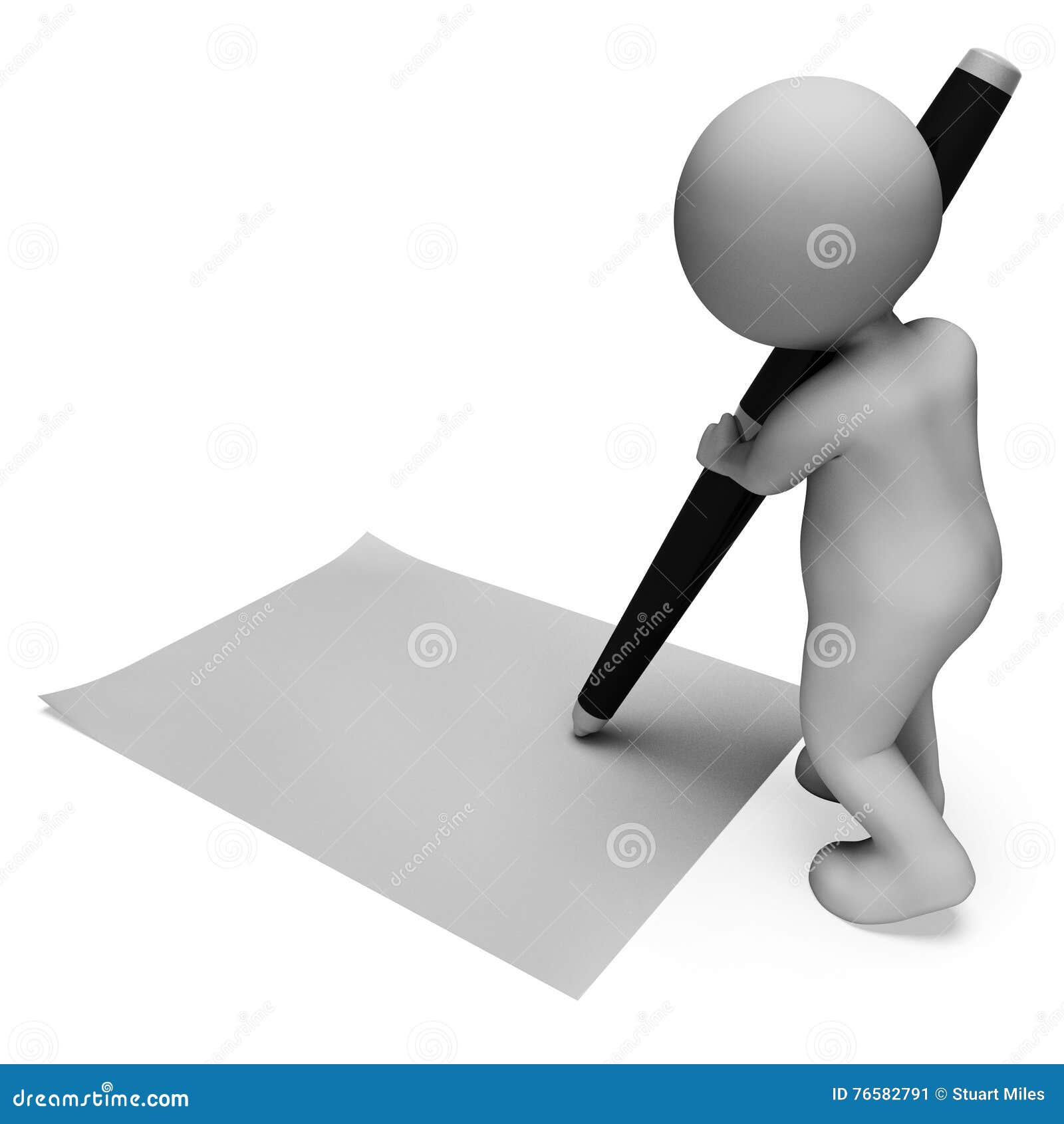 Message Copyspace Represents Scribe Illustration and Literacy 3d ...